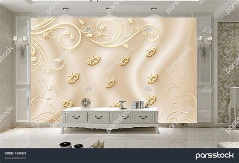 پروانه های طلایی پس زمینه روشن پوستر دیواری سه بعدی 1537025