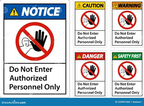 Do Not Enter Authorized Personnel Only Sign Stock Vector Illustration