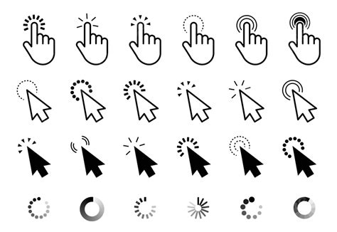 Vector Web Cursor And Arrow Icons For Interactive Design Vector