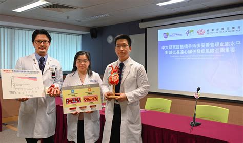 Cuhk Medicine 【搭橋後控制血脂水平至關重要】冠心病患者在完成冠狀動脈搭橋手術後，患上心血管疾病的風險仍比一般人高，因此維持