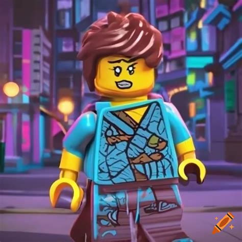 Lego Ninjago Jay Showcasing Lightning Powers In A Neon Street On Craiyon