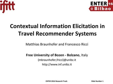 contextual information elicitation in travel recommender systems ppt