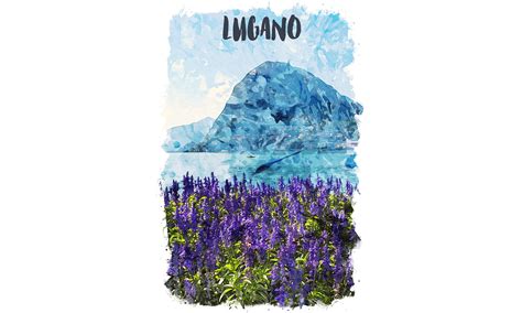 Lugano Europe Watercolor Poster Graphic By Poster Boutique · Creative