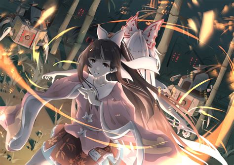 Fujiwara No Mokou And Houraisan Kaguya Touhou Drawn By Otomeza