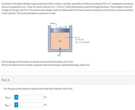 Solved As Shown In The Figure Below A Gas Contained Wit
