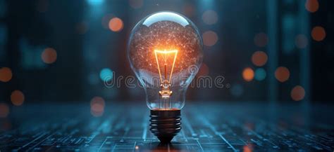 Glowing Light Bulb With Digital Network Inside Futuristic Tech Concept Innovative Idea