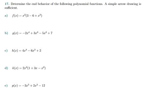 Solved Determine The End Behavior Of The Following Chegg