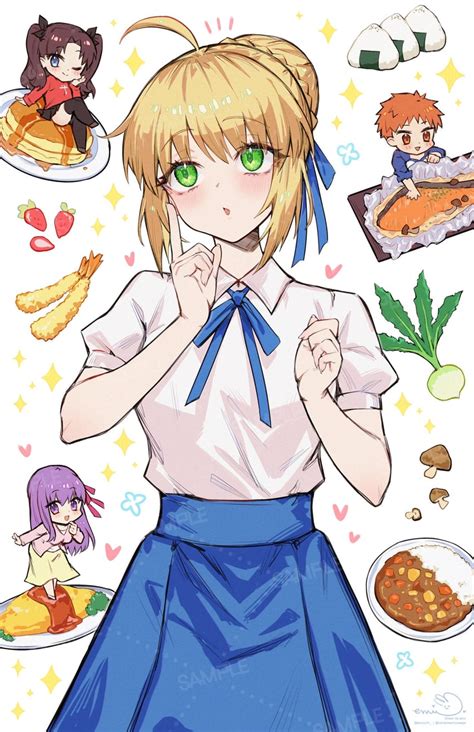 Artoria Pendragon Saber Tohsaka Rin Matou Sakura And Emiya Shirou
