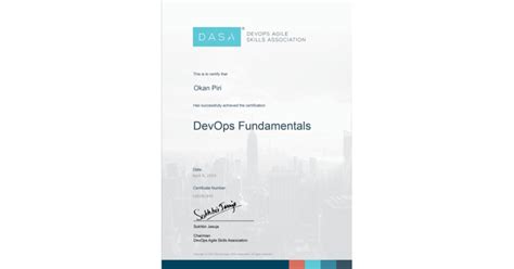 Okan P On Linkedin Dasa Devops Fundamentals • Okan Piri • Devops Agile Skills Association…