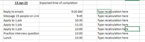 Is There A Function That Can Recalculate Time For Multiple Cells In A Column Rexcel