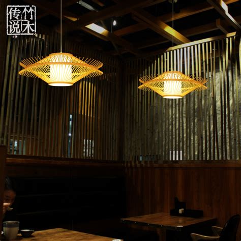 新中式餐厅吊灯酒店会所度假村客栈民宿装饰竹艺吊灯日式寿司料理 虎窝淘