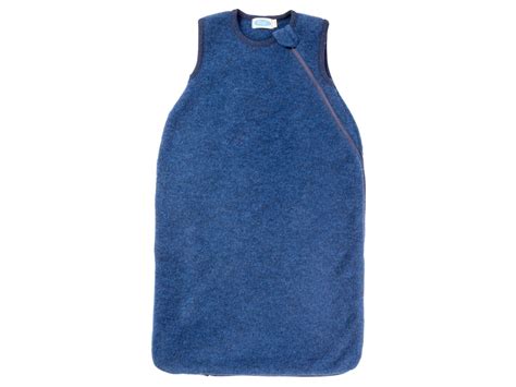 Schlafsack Baby Ohne Arm Bio Merinowolle Fleece Ganzjahr Marine Gr 74 80