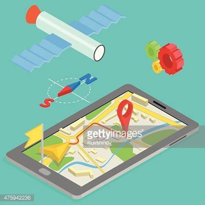 Illustration Of Gps In Mobile Phone Showing Route Map Royalty Free Vector Stock FreeImages