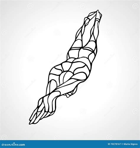 Freestyle Swimmer Silhouette With Water Pool Waves Cartoon Vector