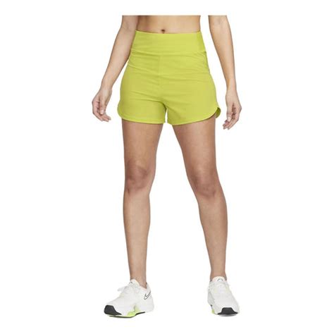 Wmns Nike Bliss Dri Fit Fitness High Waisted Brief Lined Shorts Gre