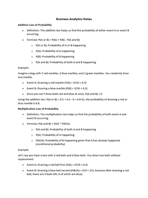 Business Analytics Notes Pdf Null Hypothesis Hypothesis