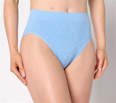Breezies Floral Jacquard Seamless Hi Cut Brief Panties 3 Pack