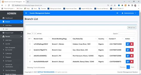 Courier Management System In Php Mysql