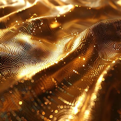 Abstract Golden Waves And Swirls With A Liquid Metallic Texture Creating A Luxurious And Fluid