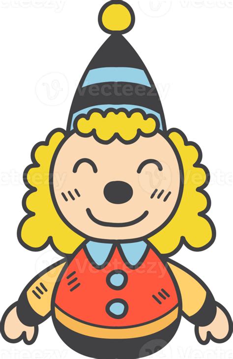 Hand Drawn Cute Clown Doll Illustration 12664915 Png