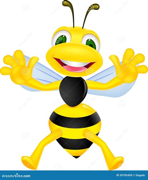 Funny Bee Cartoon Stock Vector Illustration Of Golden 20783450