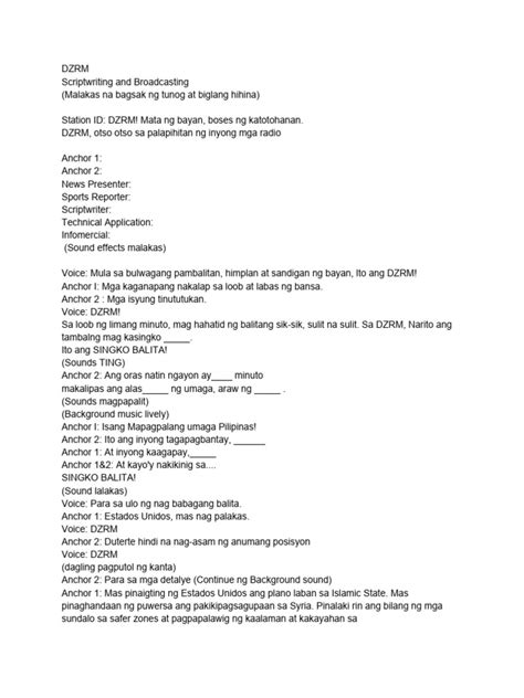 Radio Broadcasting Script Pdf