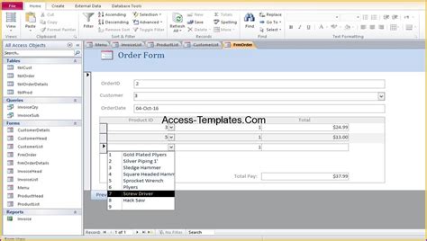 Ms Access Invoice Template Free Download