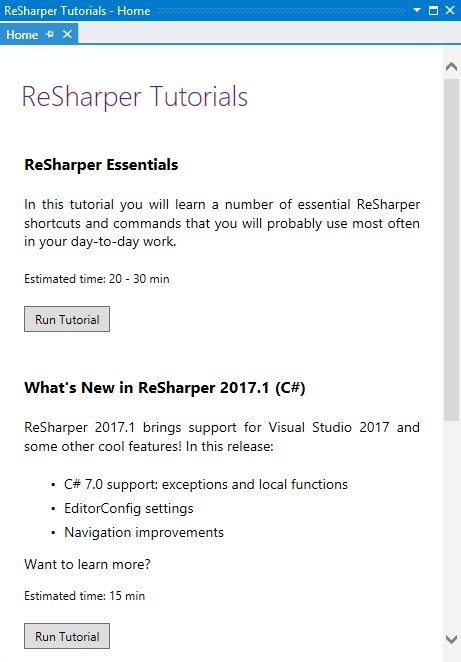 resharper interactive tutorials get an update the tools blog