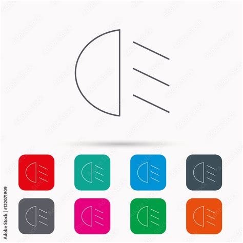 Passing Light Icon Dipped Beam Sign Stock Vector Adobe Stock