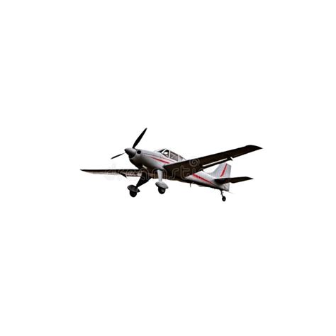 Small Private Plane Single Engine Aircraft Flying In The Sky Isolated