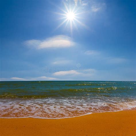 Summer Sandy Emerald Sea Beach At Sunny Day Stock Image Image Of