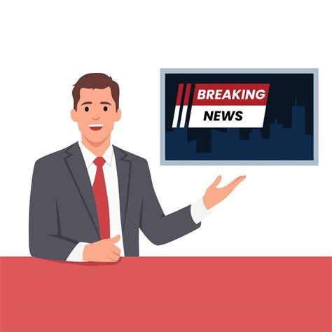 News Anchor Reporting Vector Art Icons And Graphics For Free Download