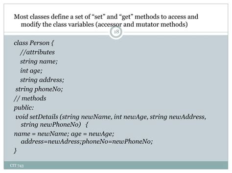 ch 1 oop introduction classes and objects ppt