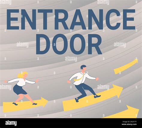 Hand Writing Sign Entrance Door Business Showcase Way In Doorway Gate Entry Incoming Ingress