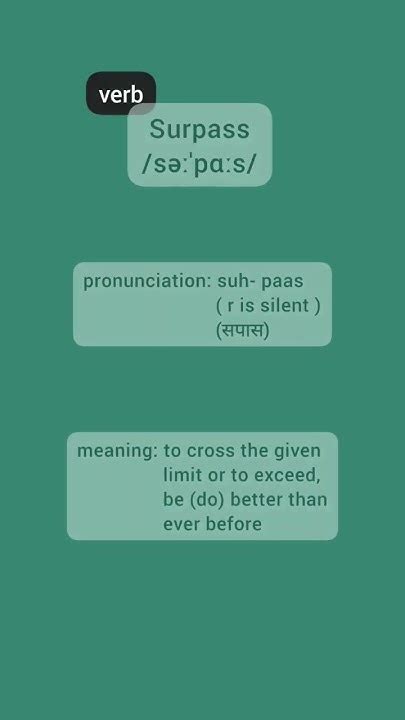 Surpass Meaning Surpass Pronunciation And Example Sentences Youtube