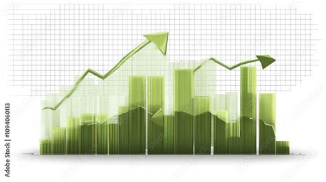 Green Growth Chart Illustrative 3d Bar Graph Showcasing Exponential