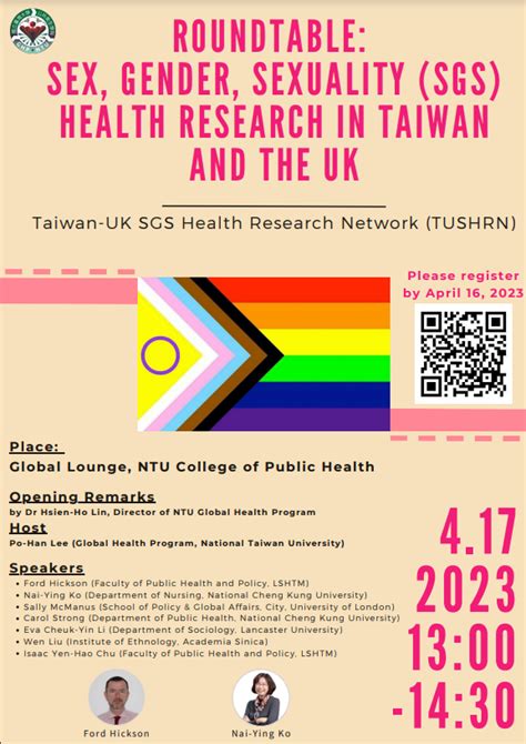 Roundtable Sex Gender Sexuality Sgs Health Research In Taiwan And