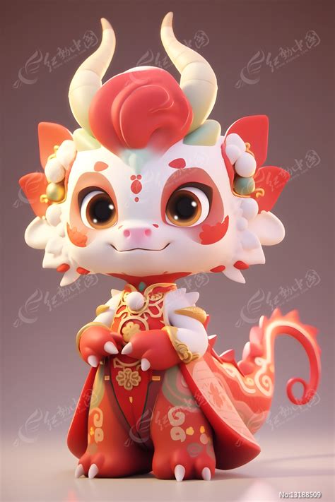 红色3d可爱卡通龙中国龙素材图片下载红动中国