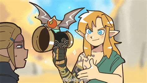 Thinking Quickly Link Constructs A Homemade Megaphone Using Only Fuse A Keese Know Your Meme