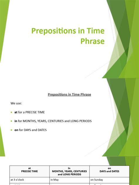Prepositions In Time Phrase Pdf