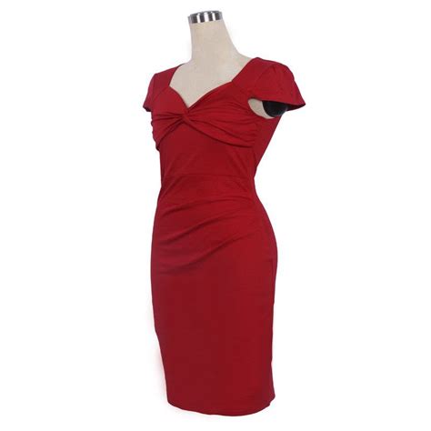 Women Summer Elegant Dress V Neck Short Sleeve Slim Bodycon Wear To