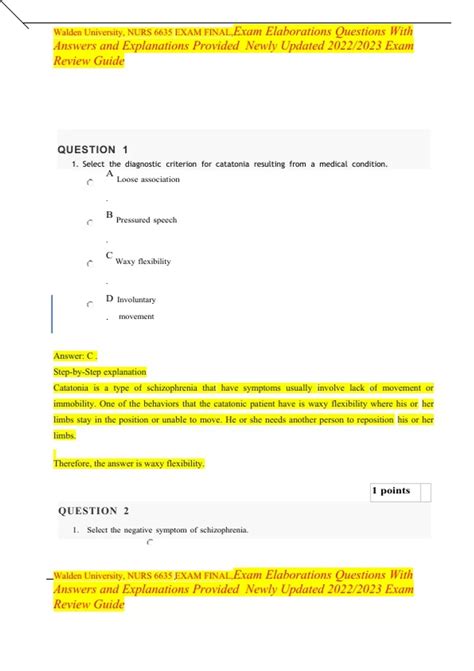 Nurs 6635 Final Exam Elaborations Questions With Answers Nurs 6635