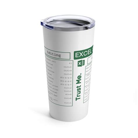 excel spreadsheet cup 20oz tumbler excel cheat sheet mug travel mug