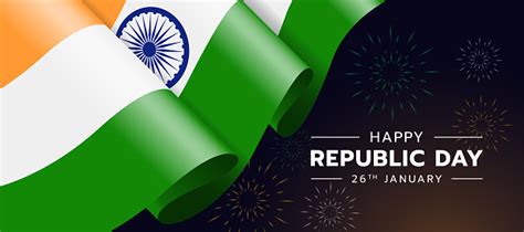 어두운 밤과 불꽃 공사 배경 벡터 디자인에 흔들리는 인도 플래그와 인도의 행복한 공화국의 날 1월에 대한 스톡 벡터 아트 및 기타 이미지 Istock