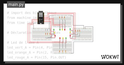 Feu Tricolore 4 Axes Wokwi Esp32 Stm32 Arduino Simulator