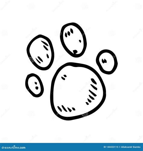 Garabato Dibujado Mano De La Pata Icono Del Estilo Del Bosquejo
