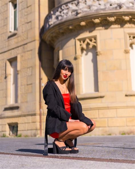 Premium Photo Portrait In Red Dress In Beautiful Castle Attractive