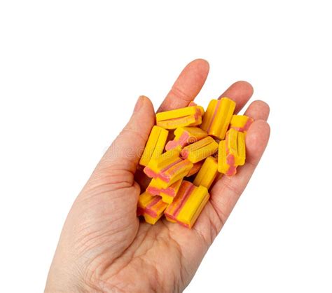 Chewing Gum Isolated Fruit Bubble Gum Set Pink Bubblegum On White Background Stock Image