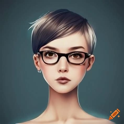 Anime Nerd Girl With Brown Hair