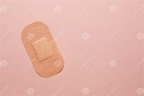 Contraceptive Patch On Pink Background Top View Space For Text Stock